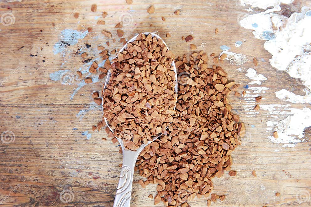 Teaspoon with Instant Coffee Stock Image - Image of grains, rustic ...