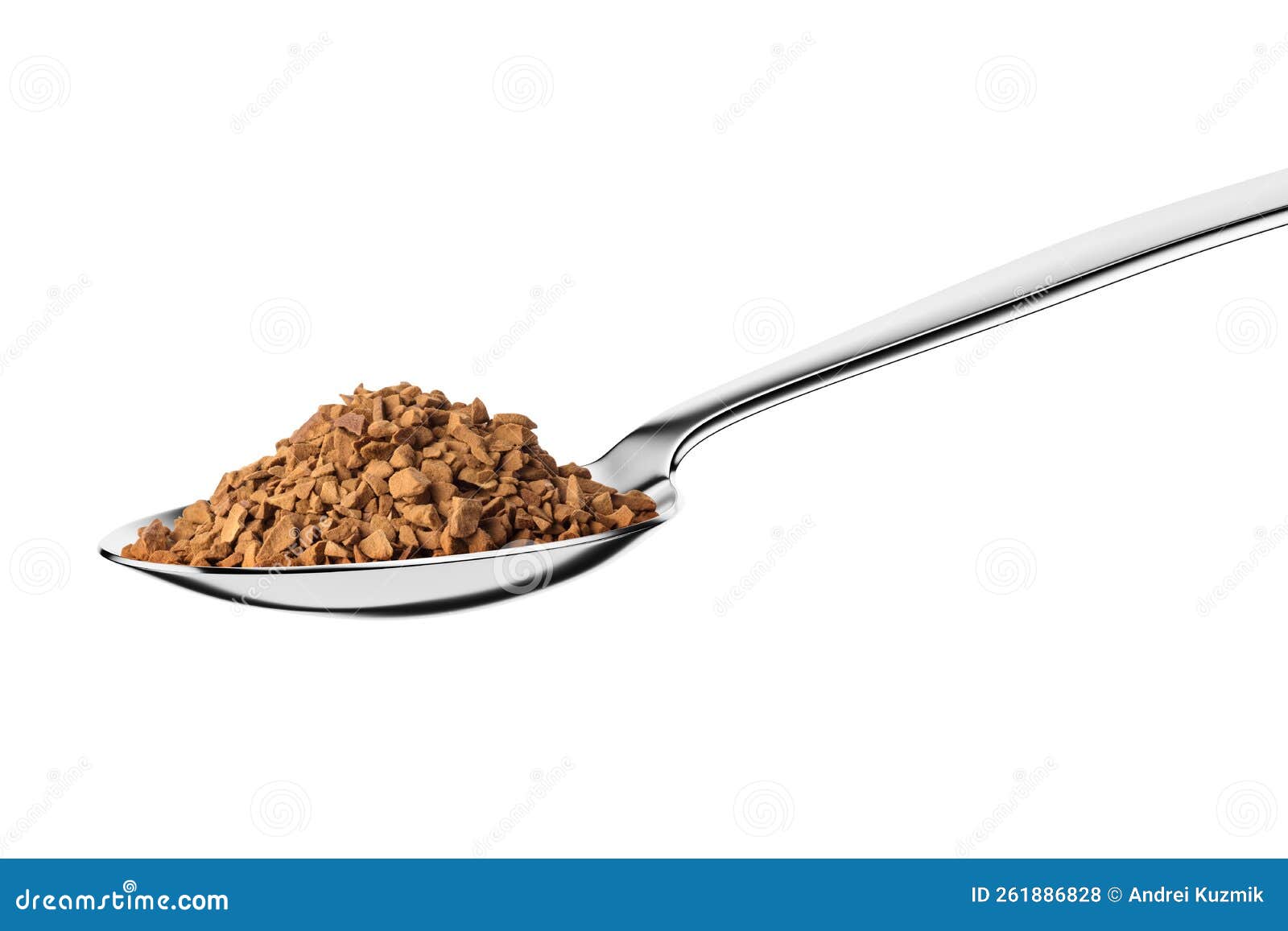 Teaspoon with Instant Granulated Coffee Isolated on White Stock Photo ...