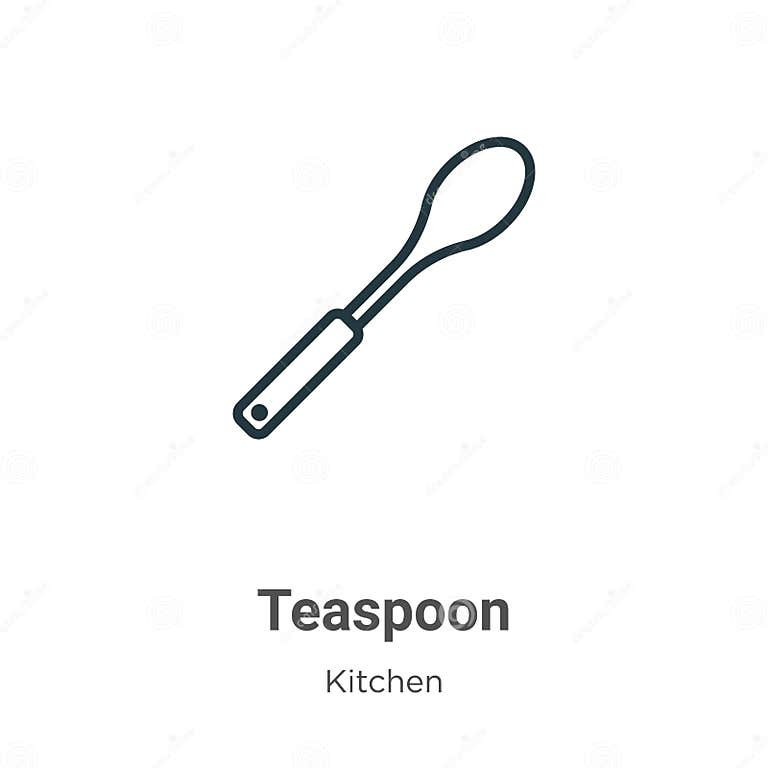 Teaspoon Outline Vector Icon. Thin Line Black Teaspoon Icon, Flat ...