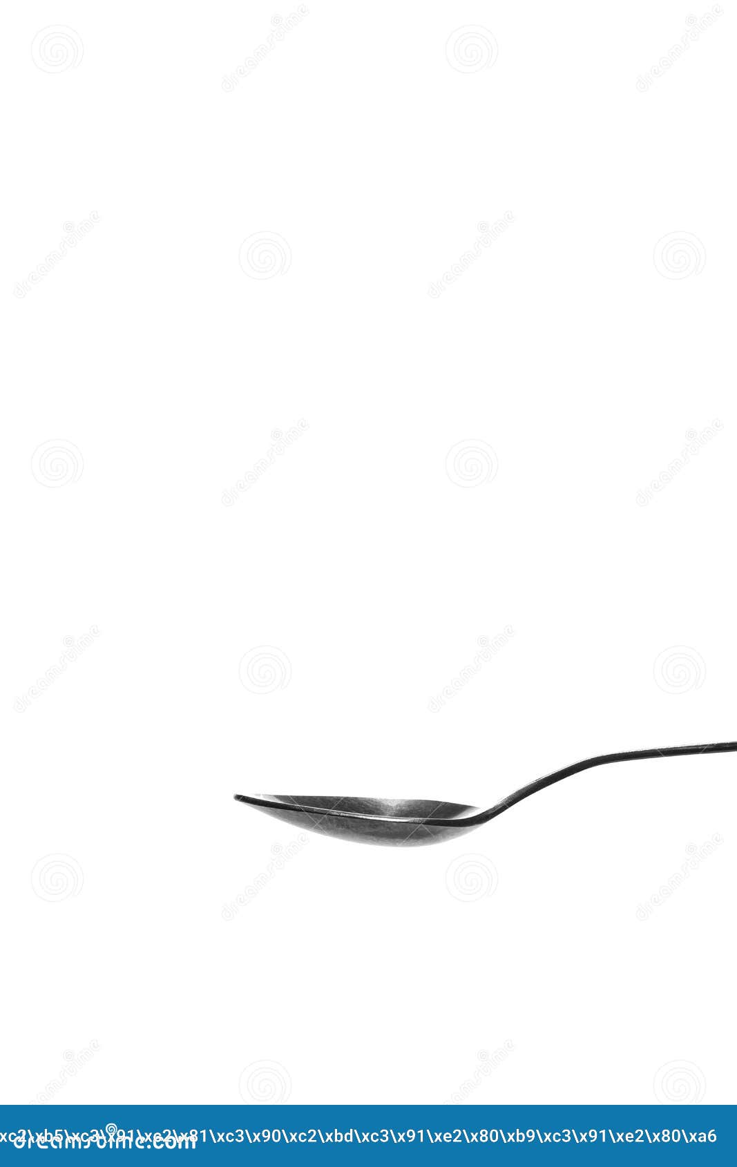 Teaspoon Side View with Reflection Isolated on White Background Stock ...