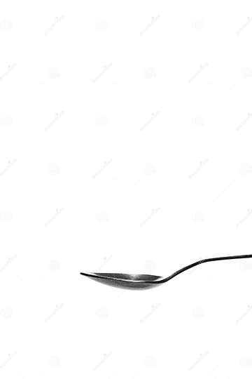 Teaspoon Side View with Reflection Isolated on White Background Stock ...