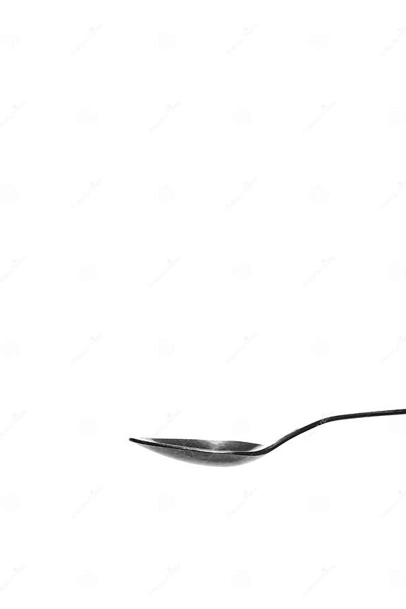 Teaspoon Side View with Reflection Isolated on White Background Stock ...