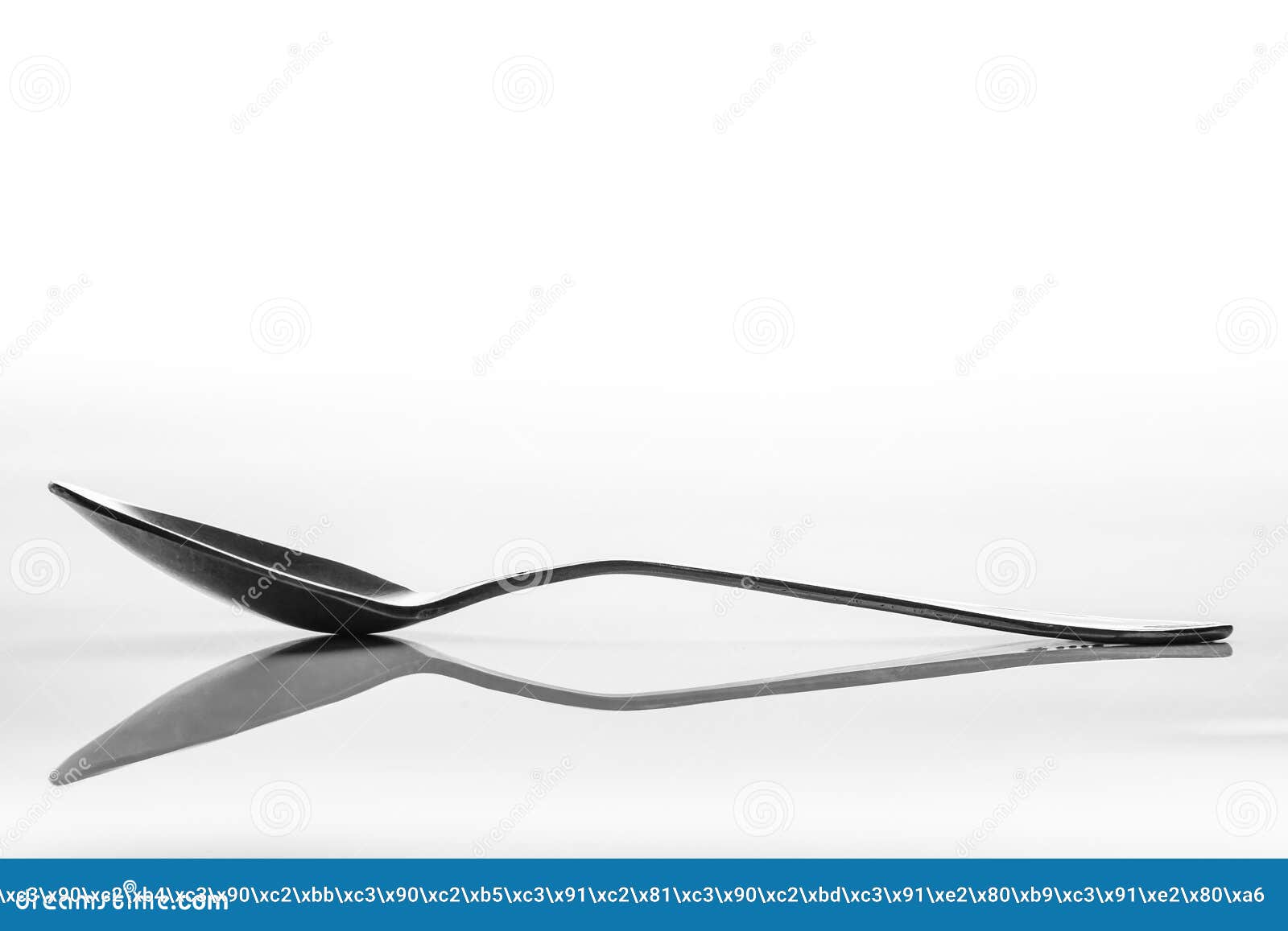 Teaspoon Side View with Reflection Isolated on White Background Stock ...