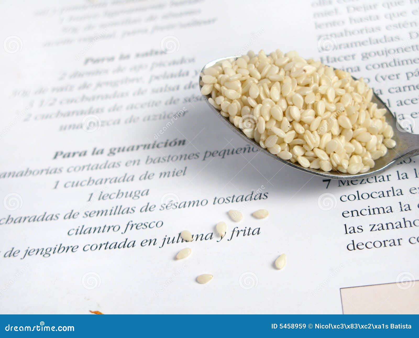 Teaspoonful of sesame stock image. Image of fresh, baking - 5458959