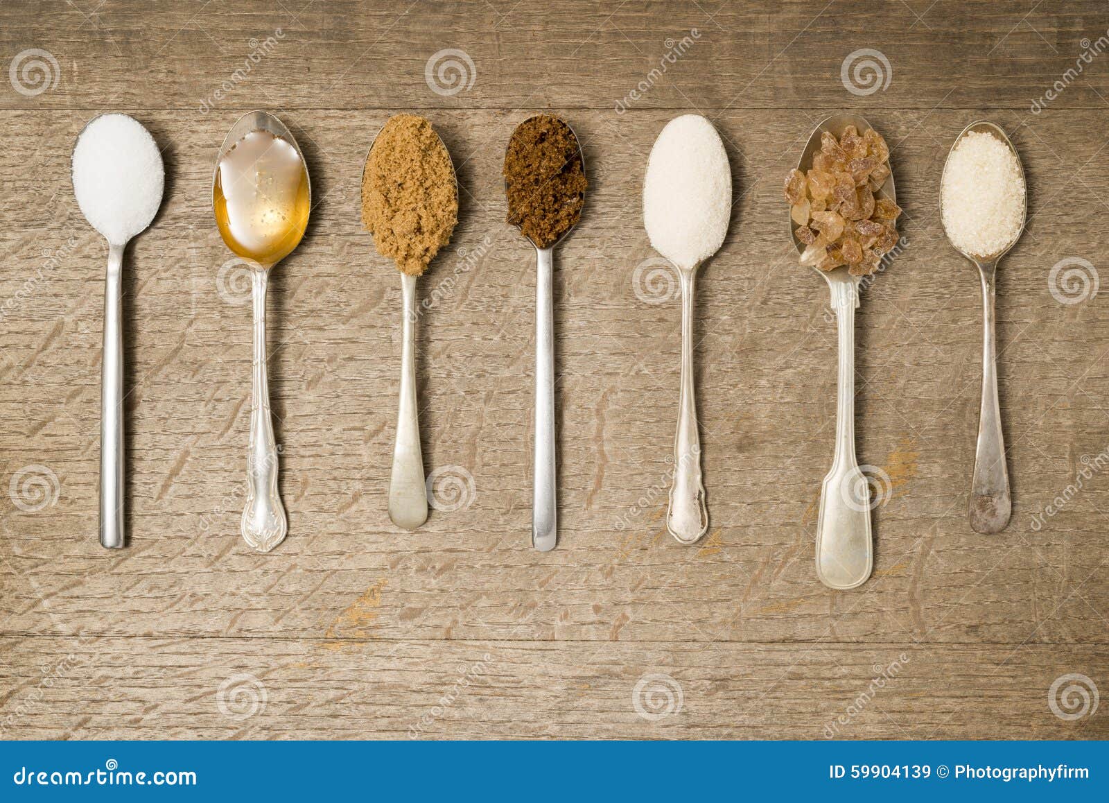 Teaspoons with sugar stock image. Image of line, unhealthy - 59904139