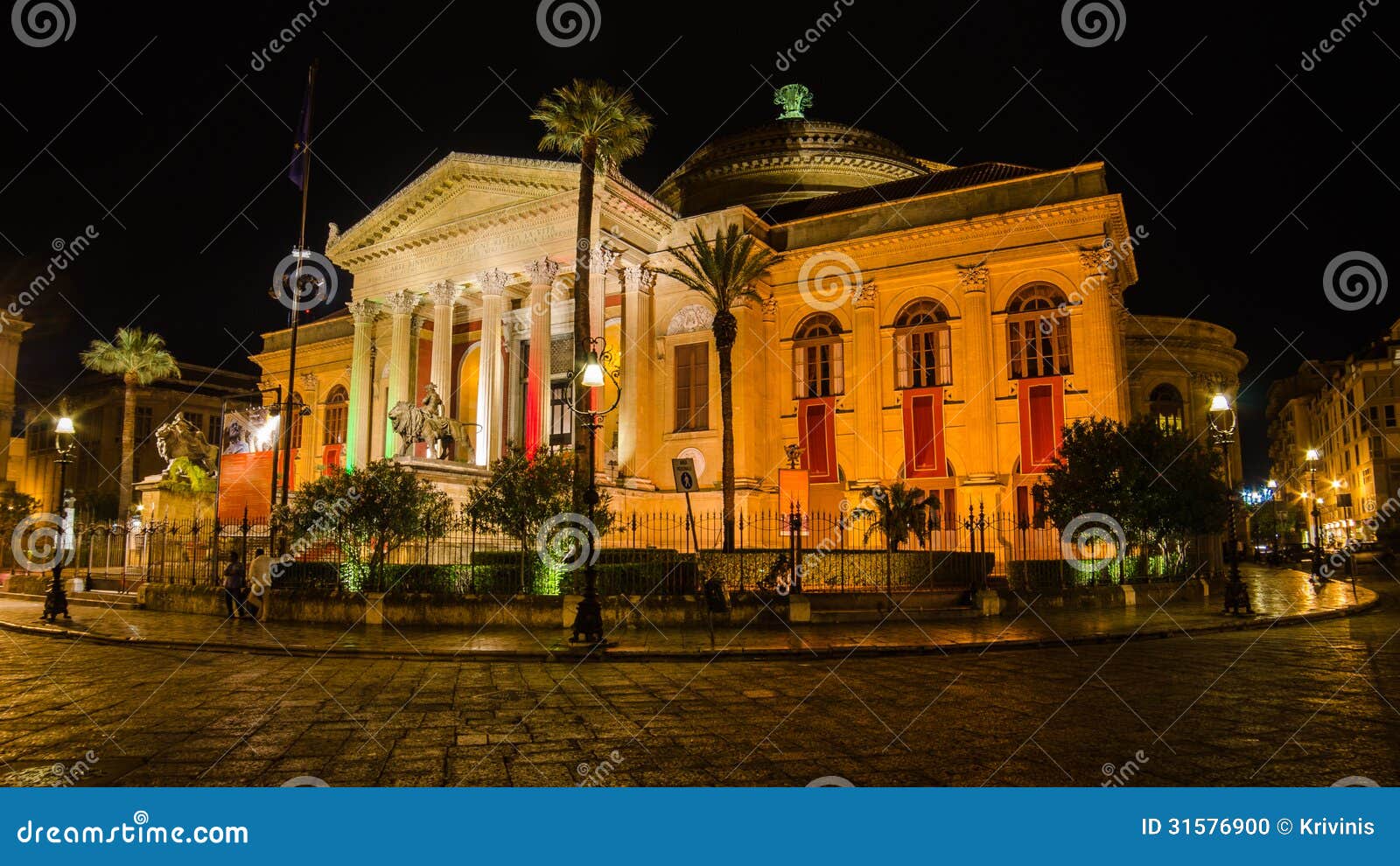 Teatro Massimo in Palermo, Sicily Stock Photo - Image of dark, theater ...