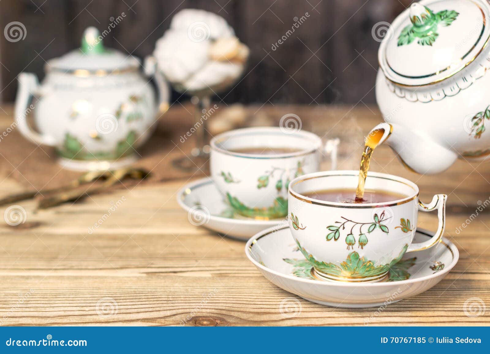 Teaware in Retro Style. Tea Party Stock Image - Image of decoration ...