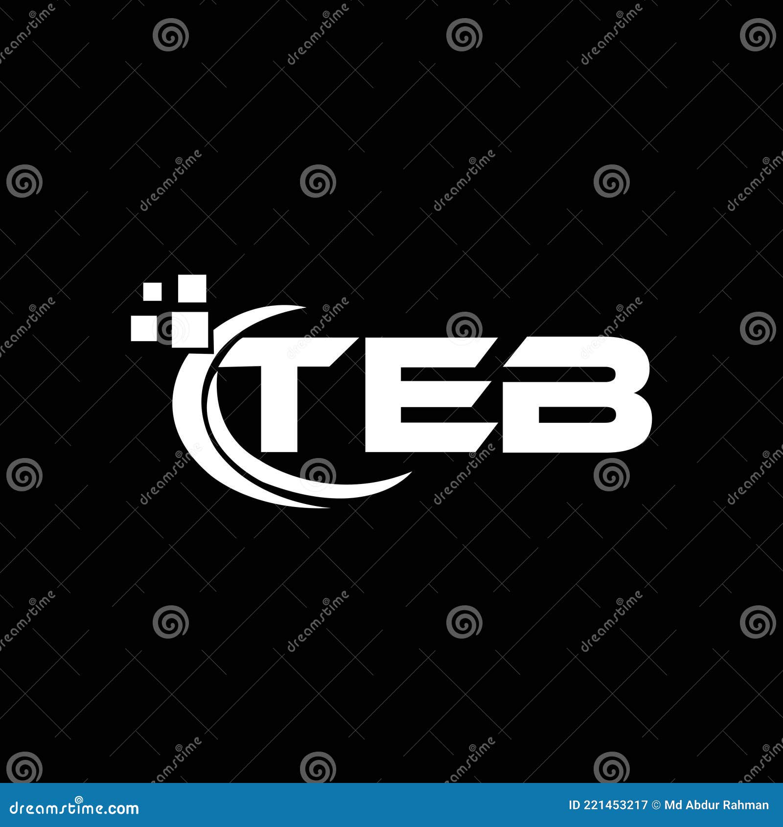 TEB Letter Logo Design on Black Background. TEB Creative Initials ...