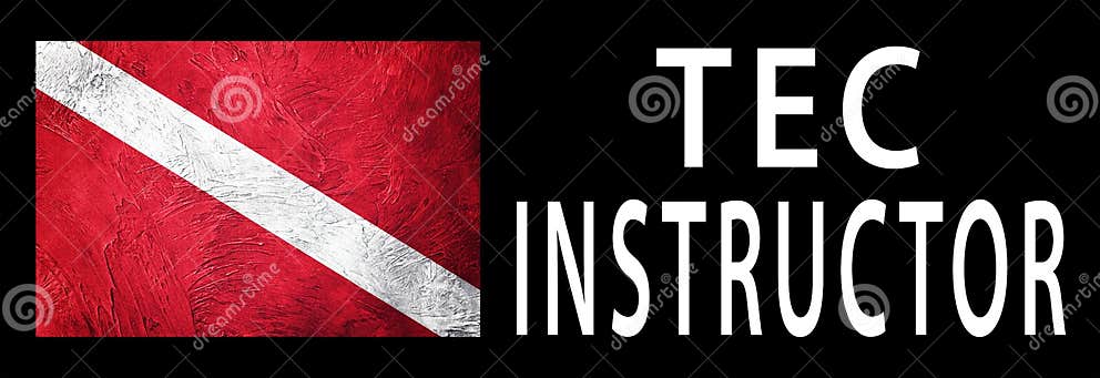 Tec Instructor, Diver Down Flag, Scuba Flag Stock Photo - Image of ...