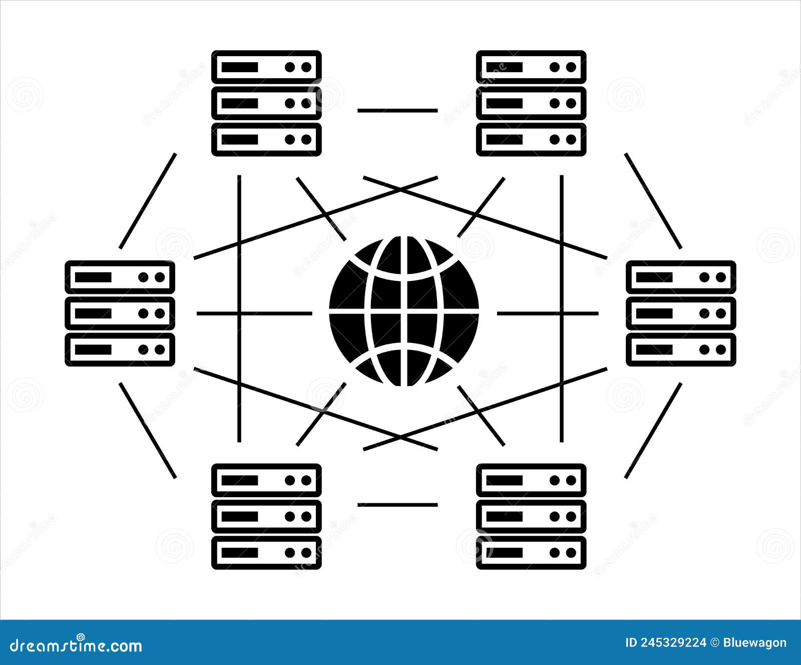 P2p Server Global Online Network Design. Stock Vector - Illustration of ...