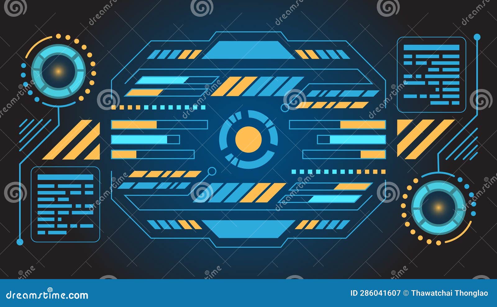 Cockpit Helmet Sci-Fi HUD for VR Design. Futuristic Cockpit View for UI ...