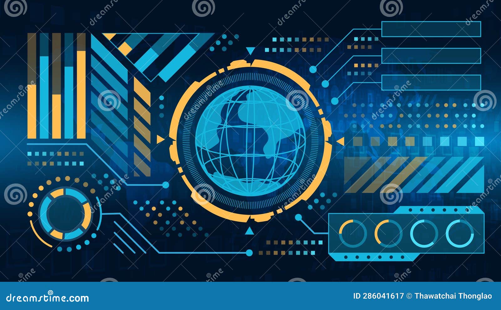 Cockpit Helmet Sci-Fi HUD for VR Design. Futuristic Cockpit View for UI ...