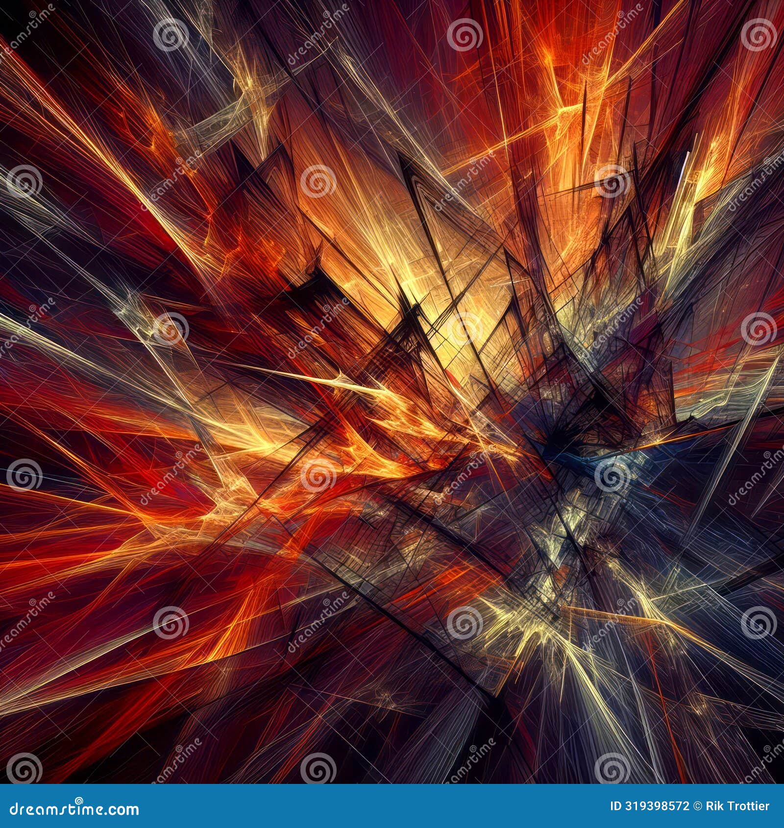 Powerful Colorful Abstract Design of Shapes Stock Illustration ...