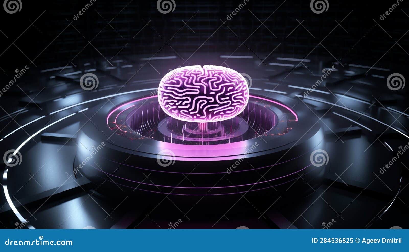 Tech Technology Concept Circuit Artificial Pink Digital Brain ...