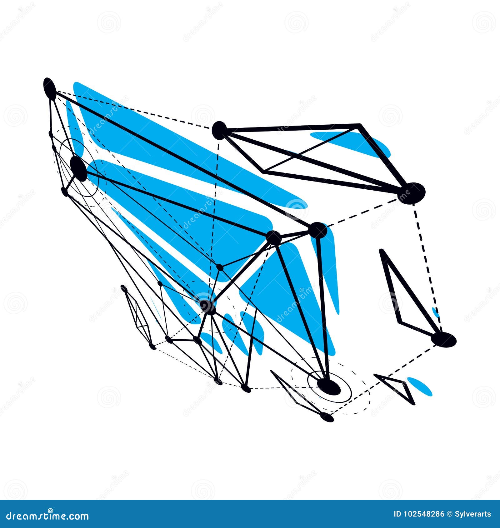 Tech Abstract Shape, Vector Polygonal Figure. Communication Tech Stock ...
