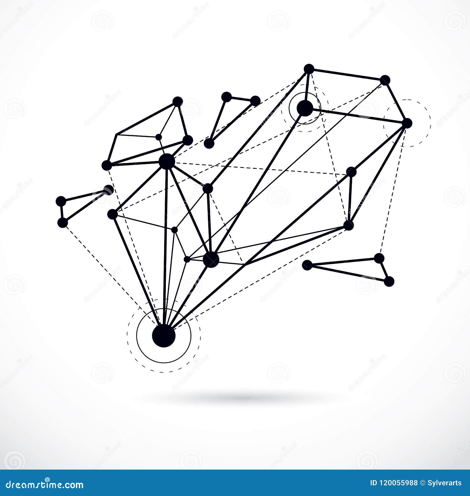 Tech Abstract Shape, Vector Polygonal Figure. Communication Tech Stock ...