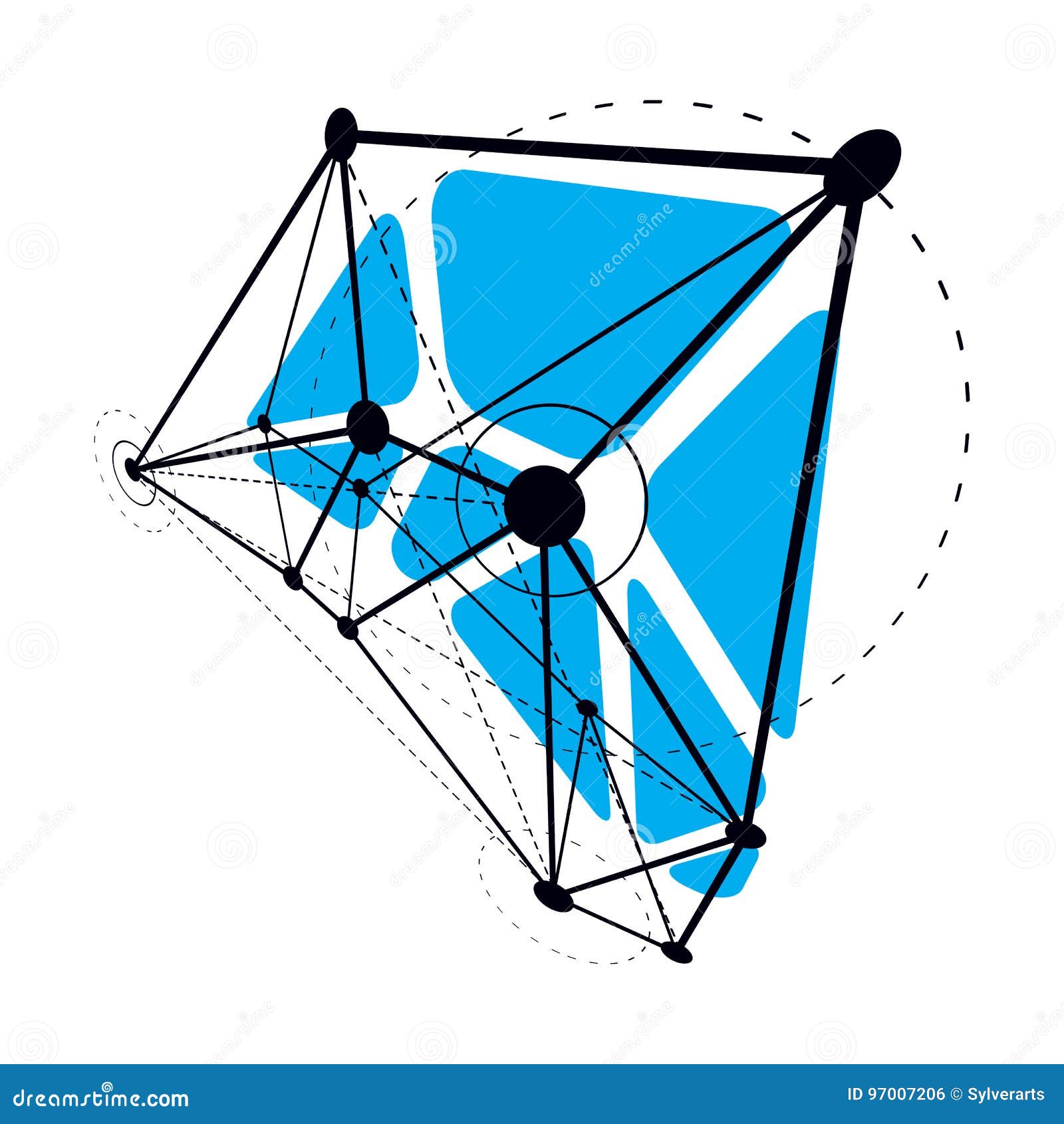 Tech Abstract Shape, Vector Polygonal Figure. Communication Tech Stock ...