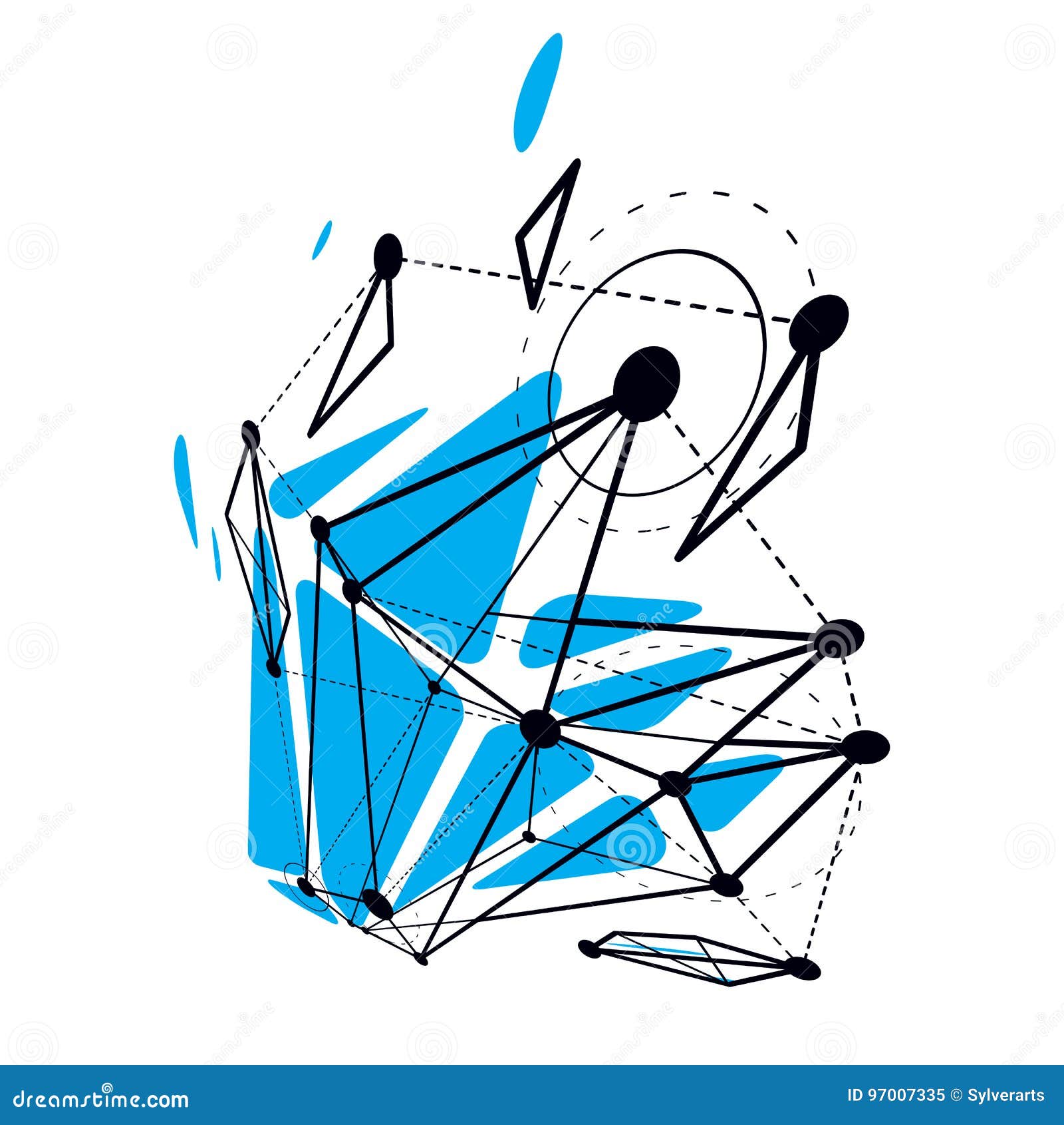 Tech Abstract Shape, Vector Polygonal Figure. Communication Tech Stock ...