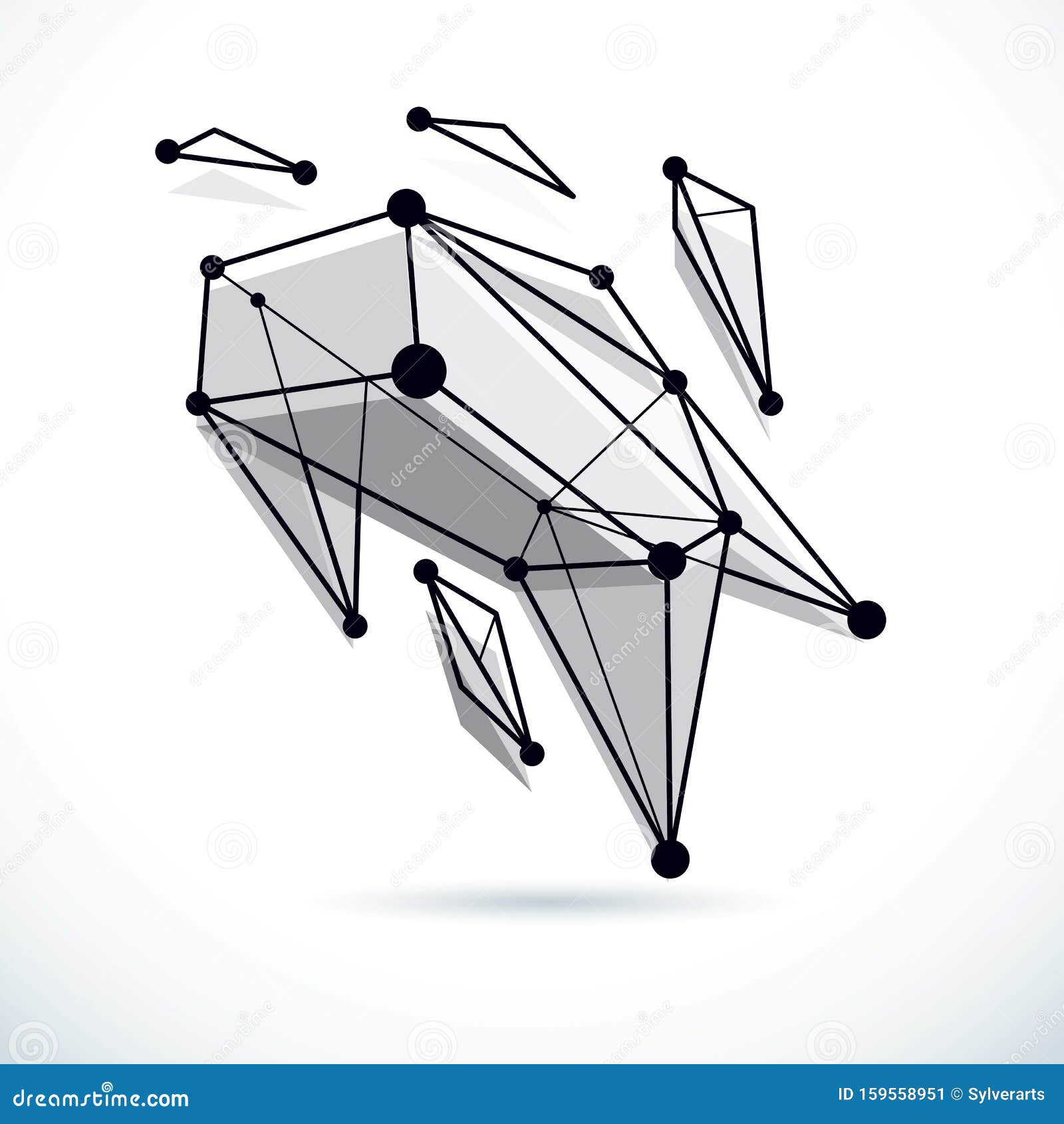 Tech Abstract Shape, Vector Polygonal Figure. Stock Vector ...