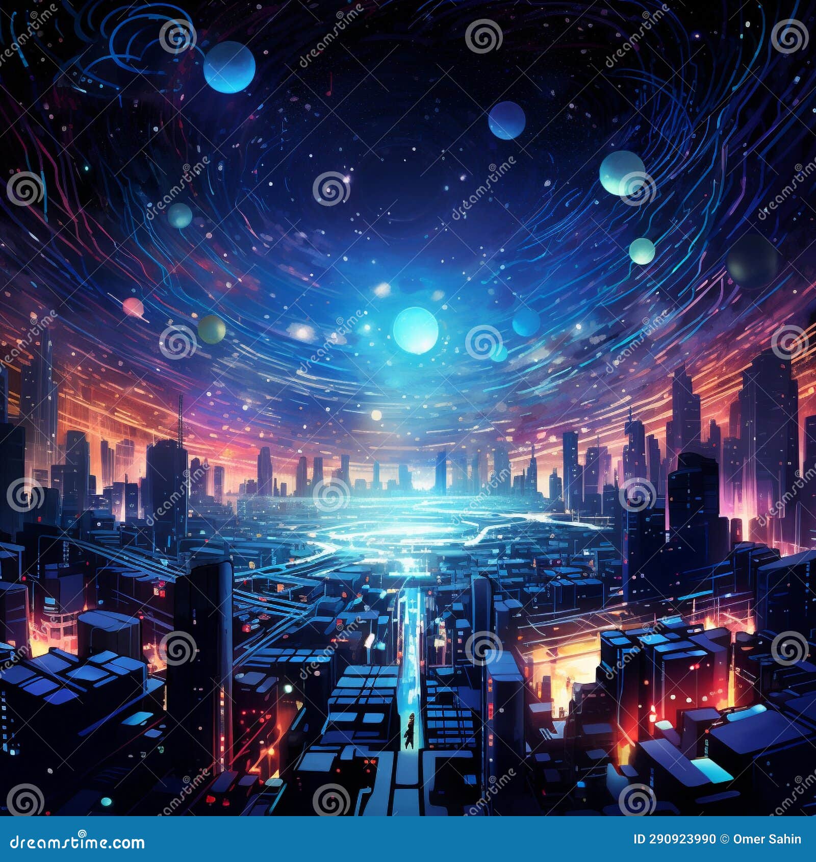 Tech Abstract Universe stock photo. Image of generated - 290923990