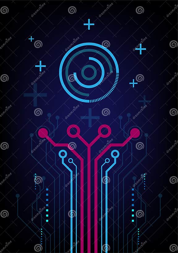 Tech Algorithm Computer Circuit Network Communication Stock Vector ...