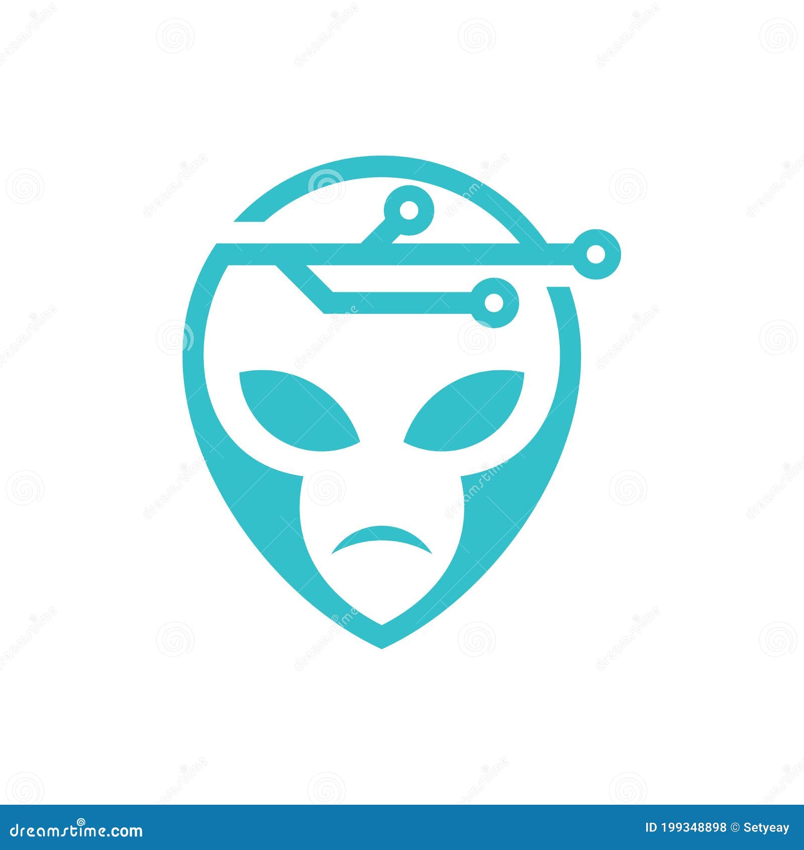 Tech Alien Logo Design Vector Illustration, Alien Design Template Stock ...
