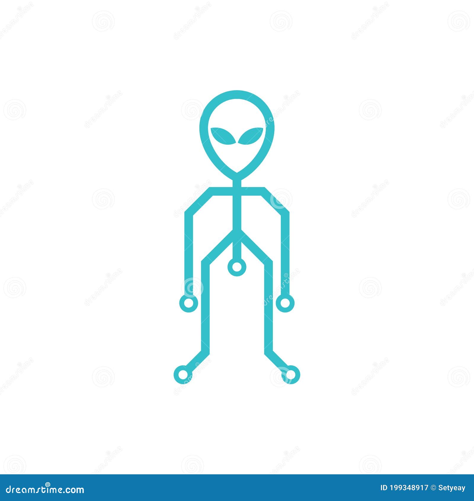 Tech Alien Logo Design Vector Illustration, Alien Design Template Stock ...