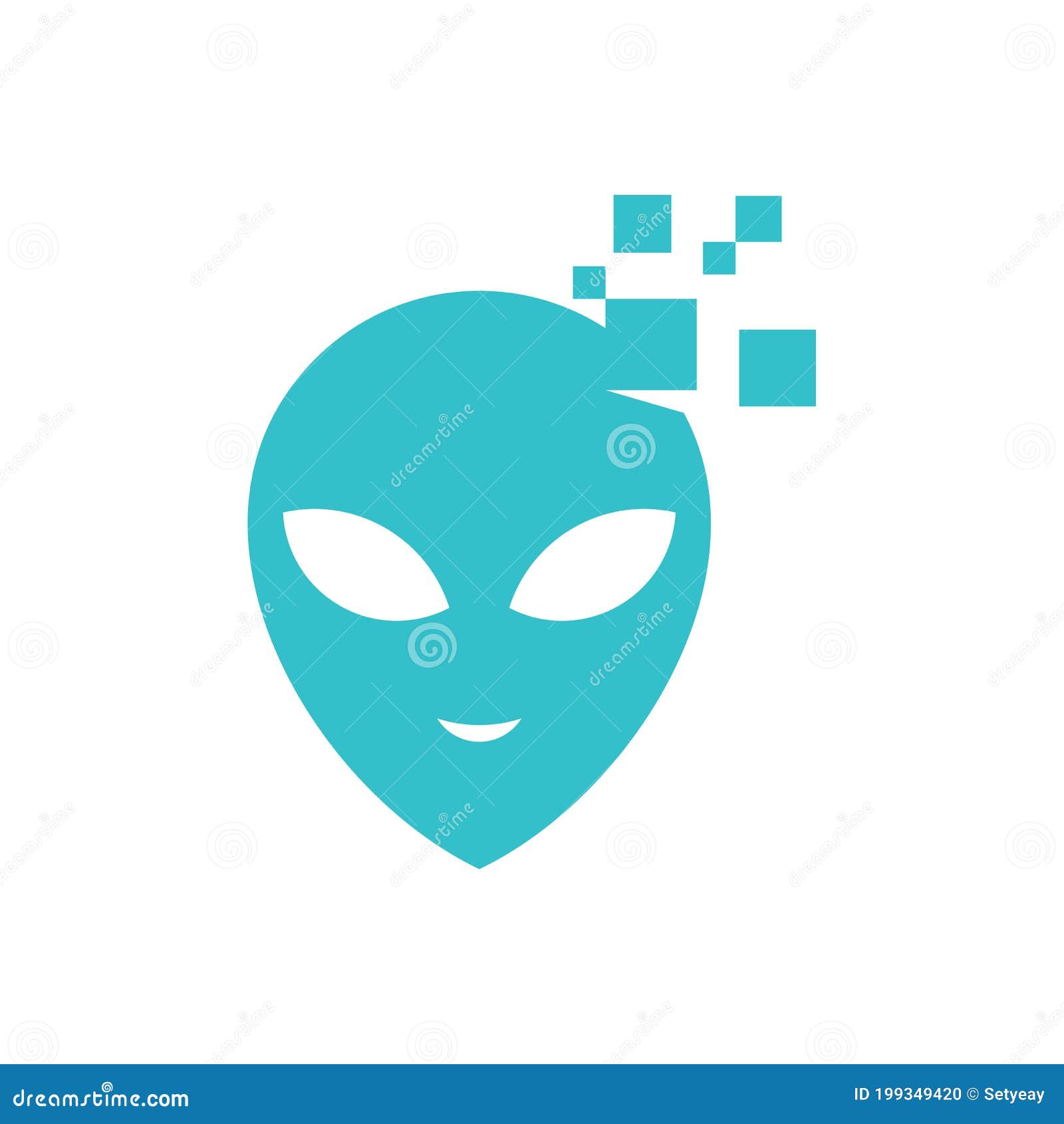 Tech Alien Logo Design Vector Illustration, Alien Design Template Stock ...