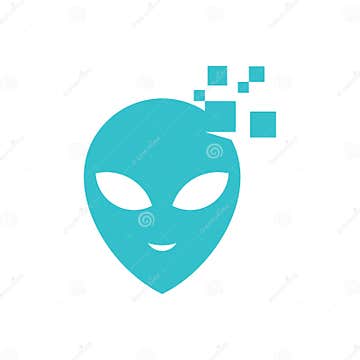 Tech Alien Logo Design Vector Illustration, Alien Design Template Stock ...