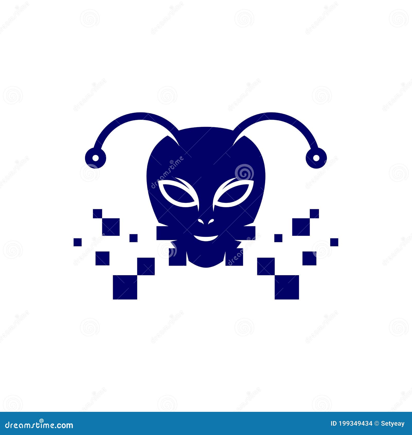 Tech Alien Logo Design Vector Illustration, Alien Design Template Stock ...