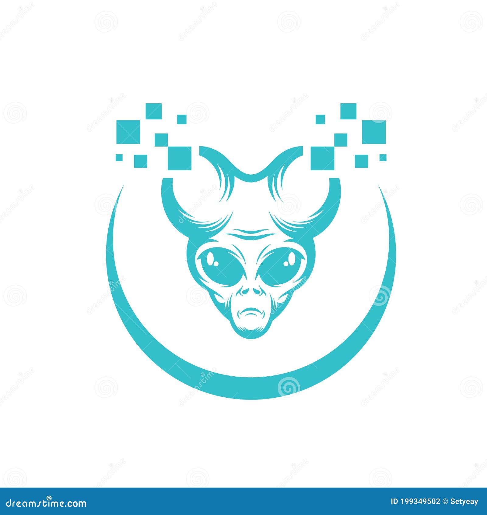 Tech Alien Logo Design Vector Illustration, Alien Design Template Stock ...