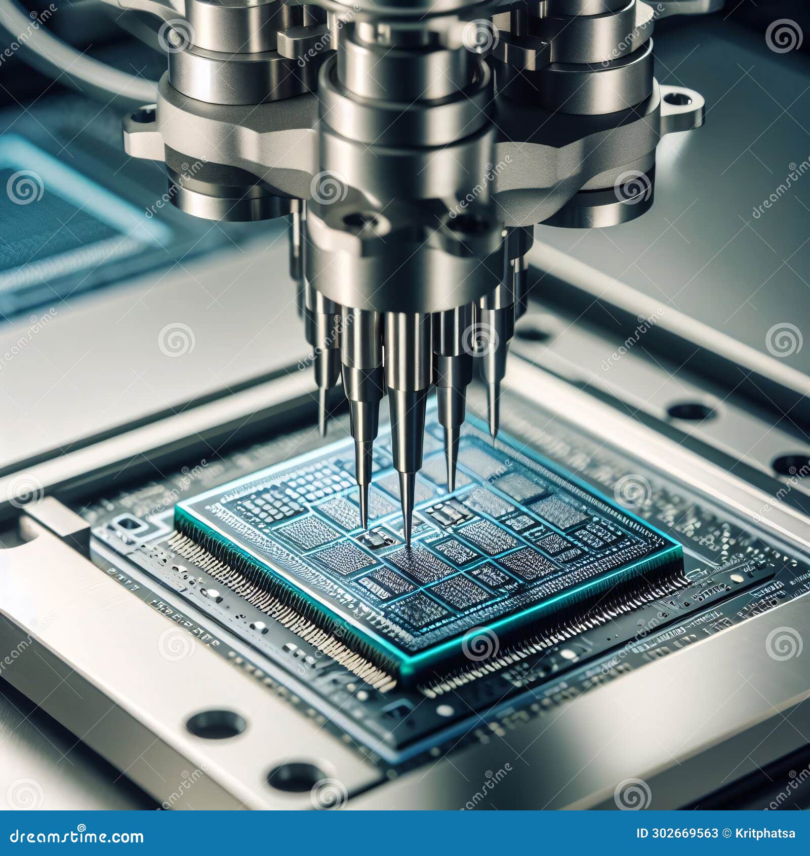Pick And Place Machine Extracts Silicon Die In Semiconductor Chip ...