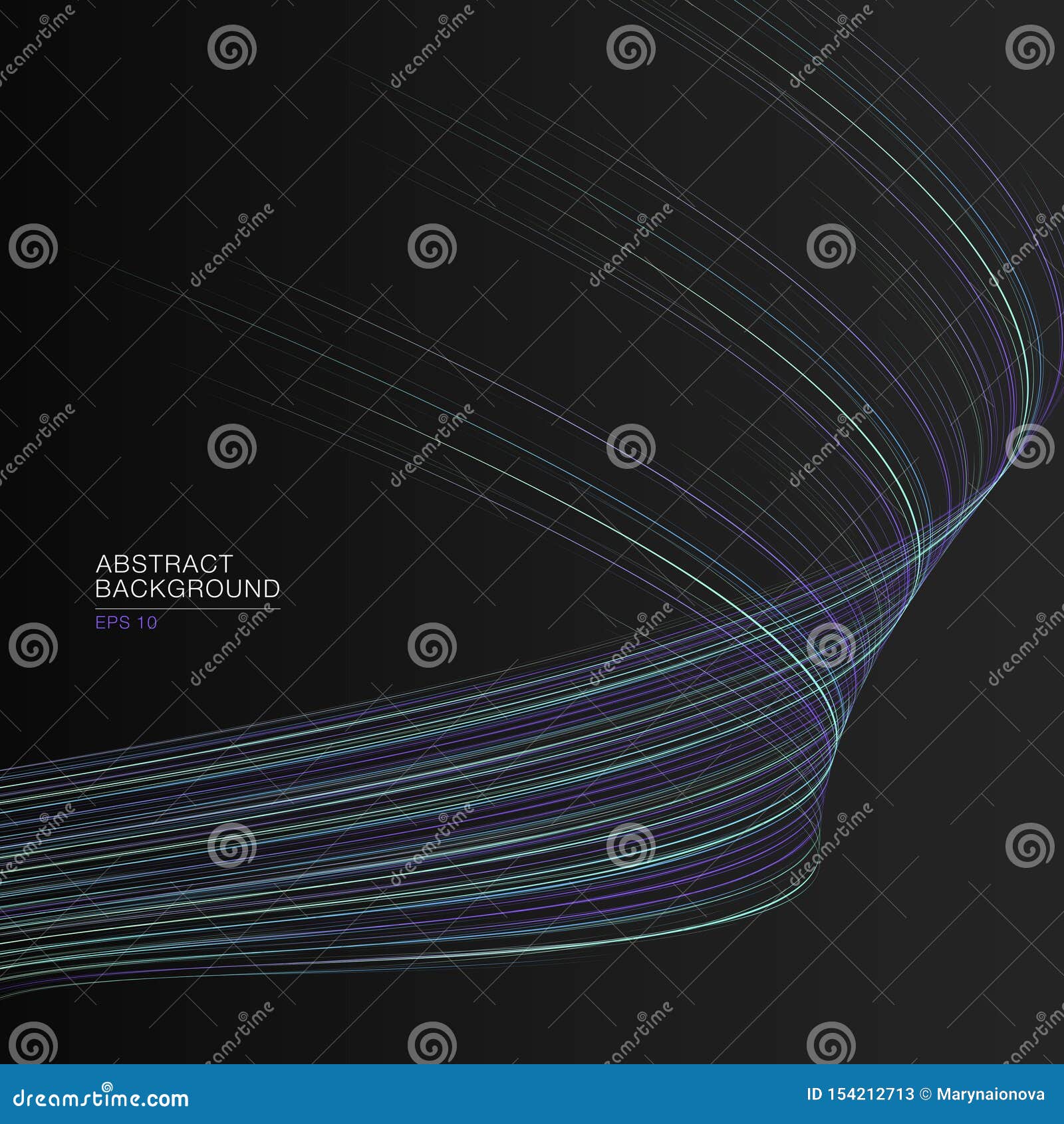 Tech Background with Abstract Wave of Thin Lines Stock Vector ...