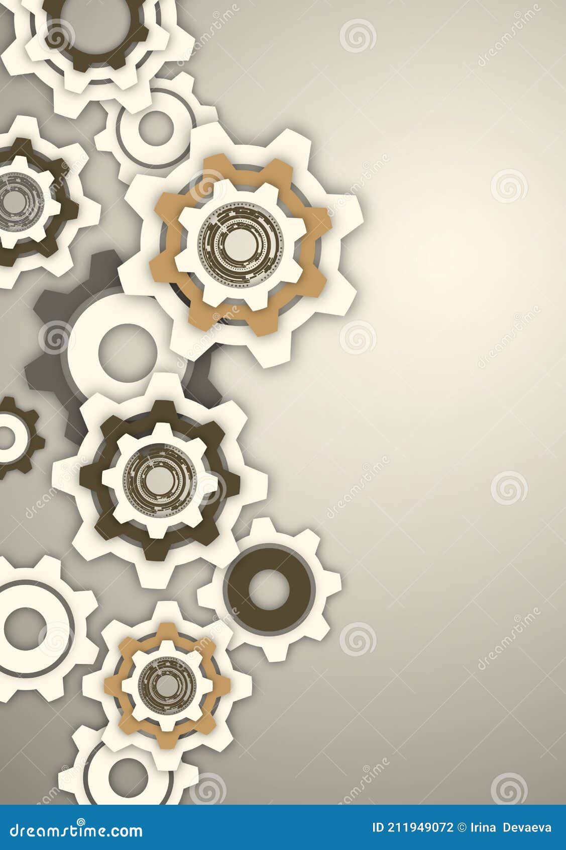 Tech Background with Colored Gears, Modern Cover Template. Place for ...