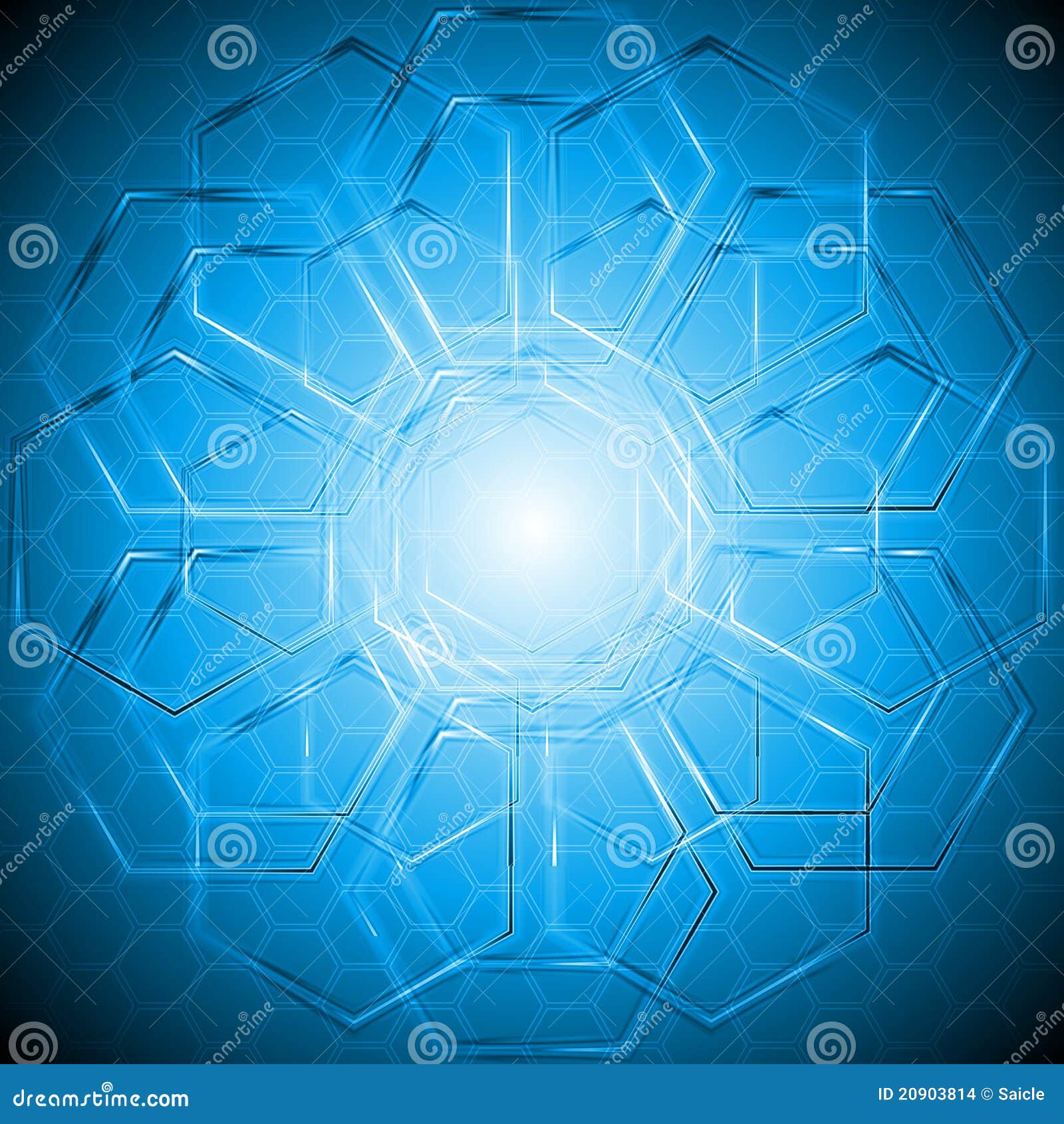 Tech Background with Hexagon Texture Stock Vector - Illustration of ...