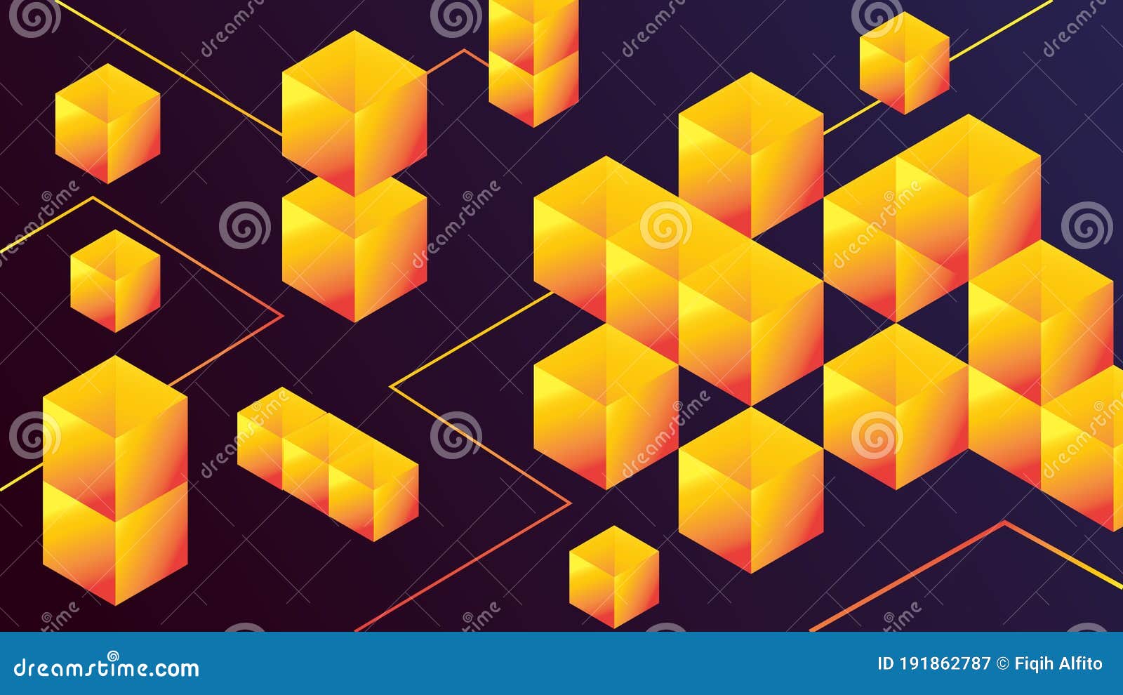 Tech Background with Orange Cubes, 4K Resolution Stock Vector ...