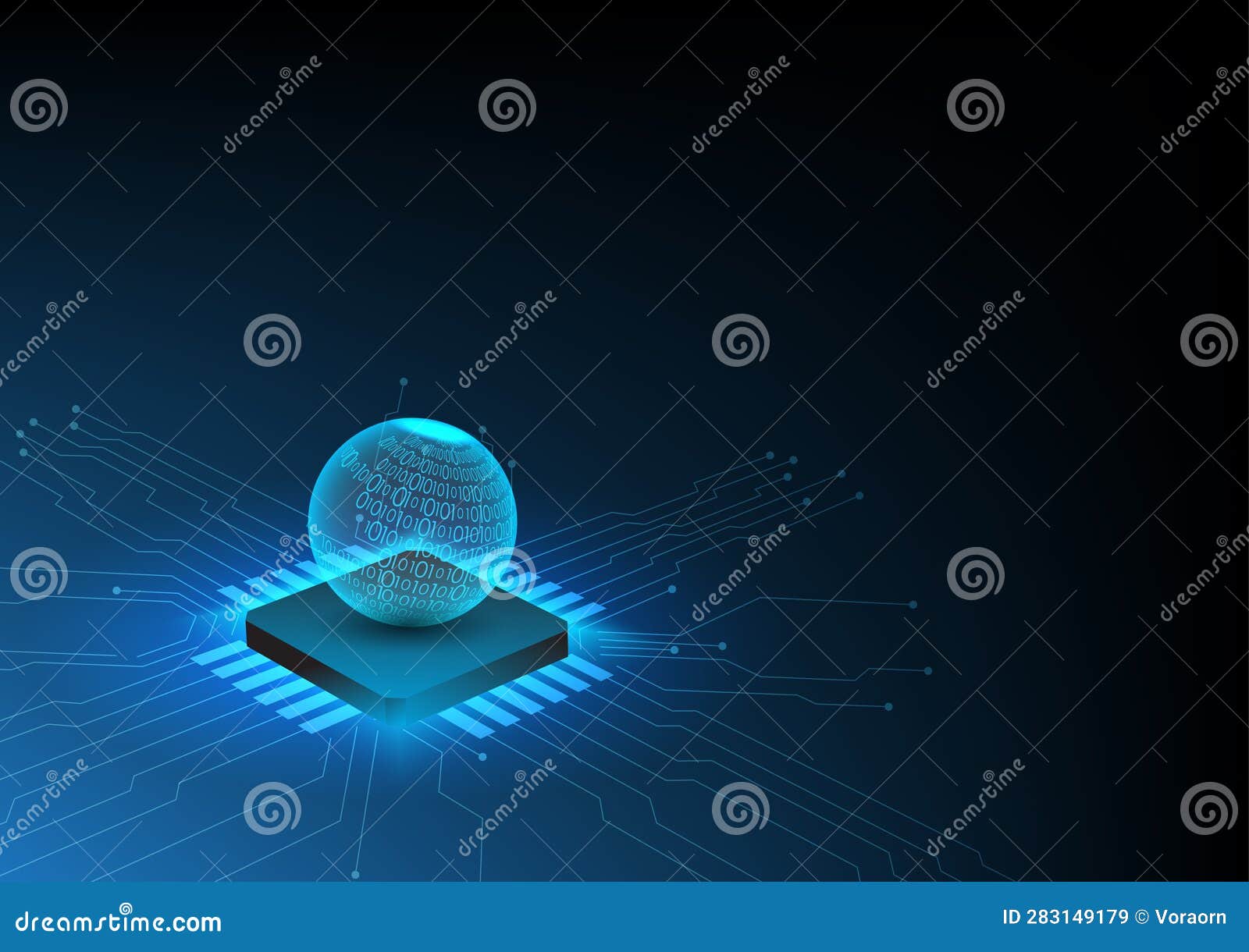 Tech Ball On Circuit Cartoon Vector | CartoonDealer.com #283149179