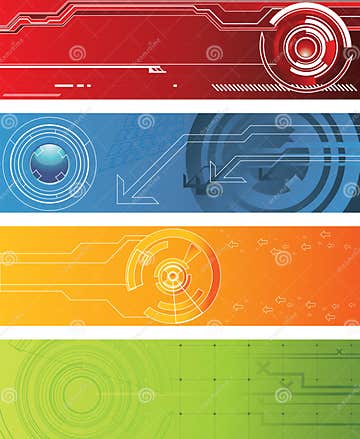 Tech banner stock vector. Illustration of curl, black - 8080992