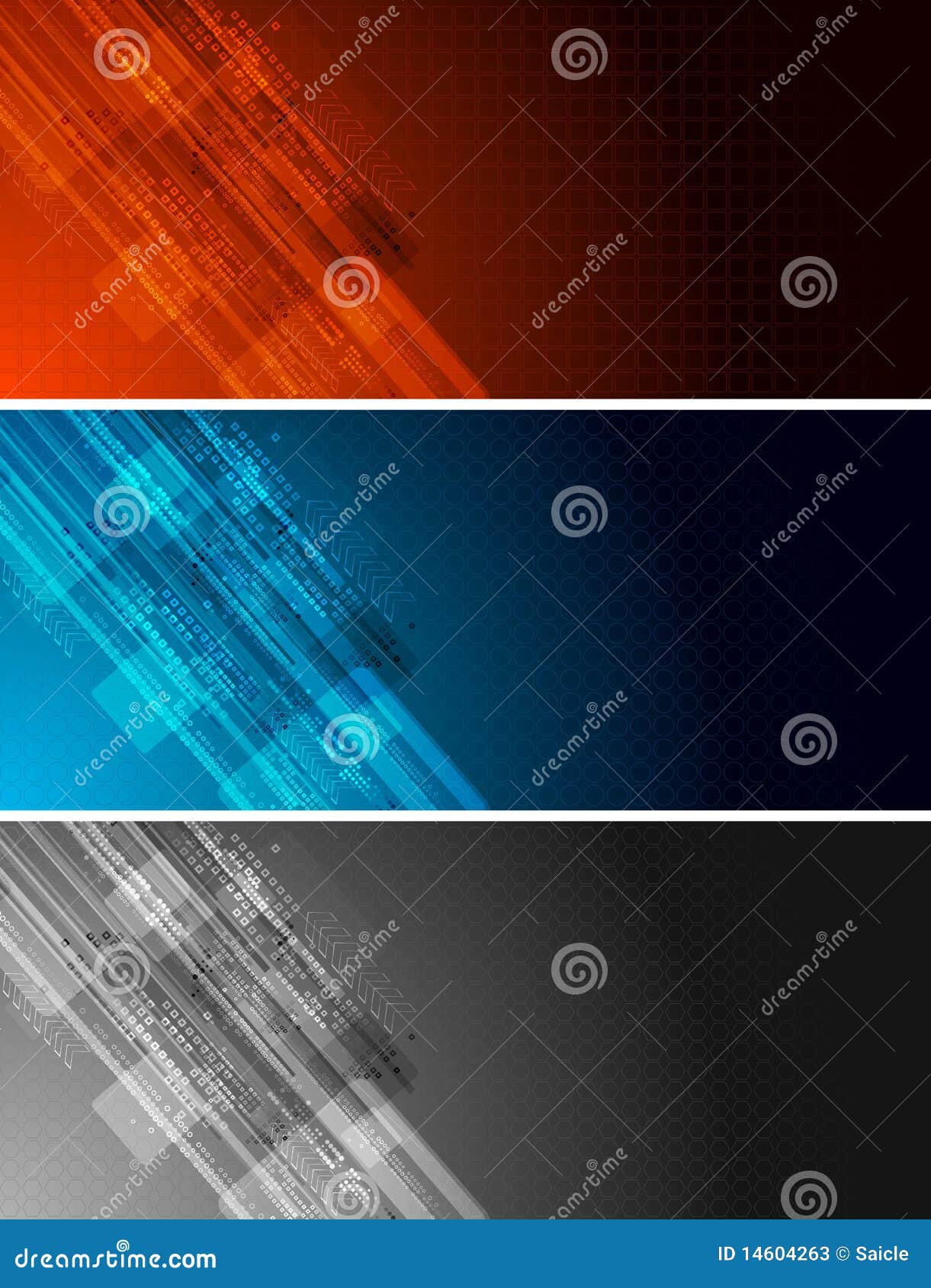 Tech banners stock vector. Illustration of octahedron - 14604263