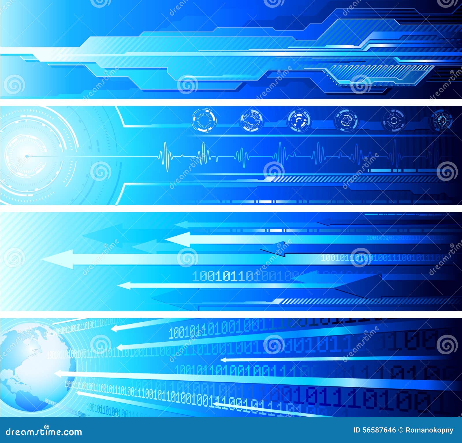 Tech banners stock vector. Illustration of background - 56587646