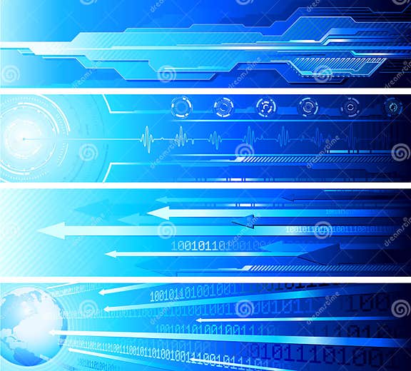 Tech banners stock vector. Illustration of background - 56587646