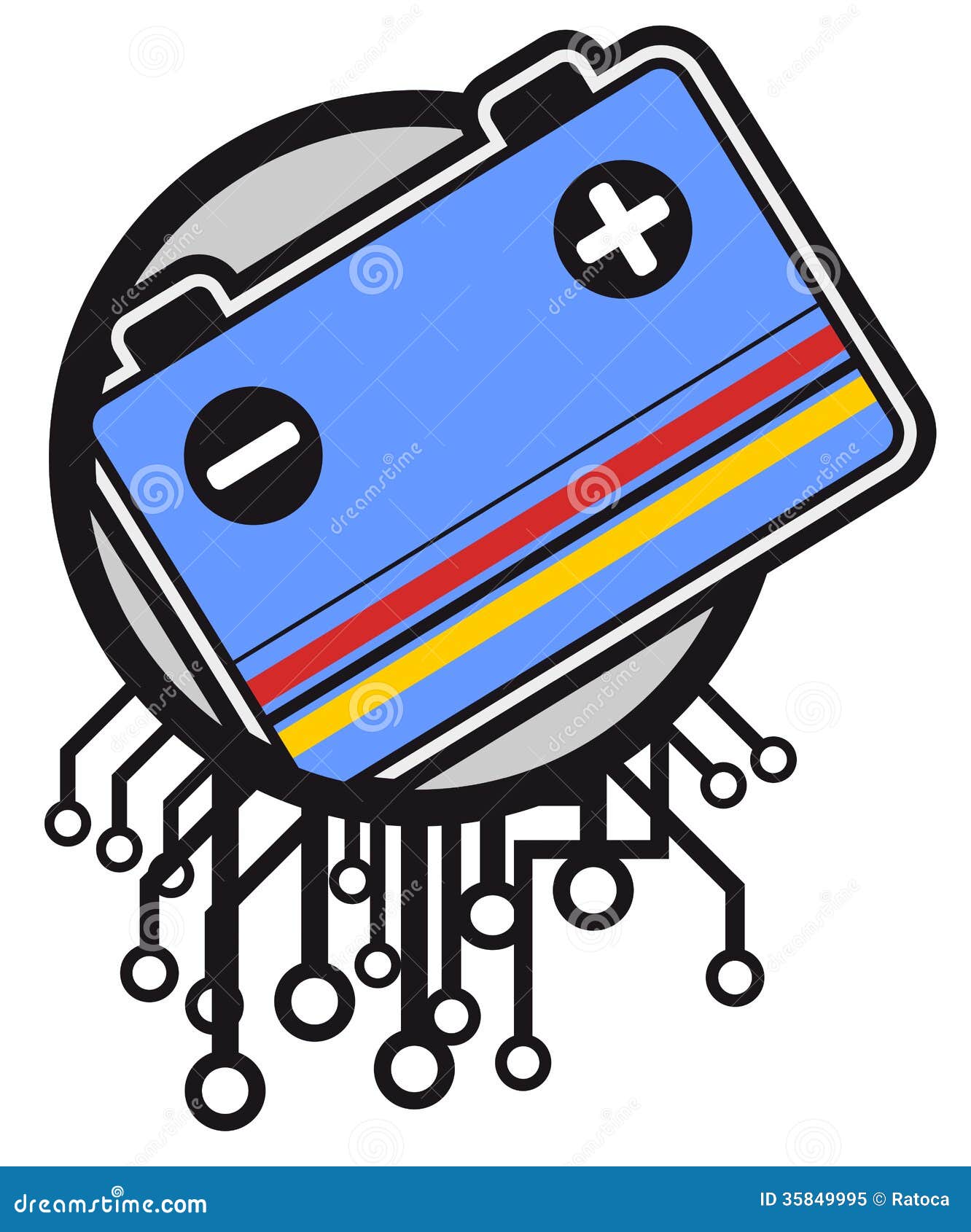 Tech battery stock vector. Illustration of recycle, arrows - 35849995