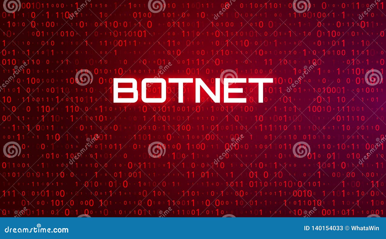 Tech Binary Code Red Background. Botnet Attack Stock Vector ...