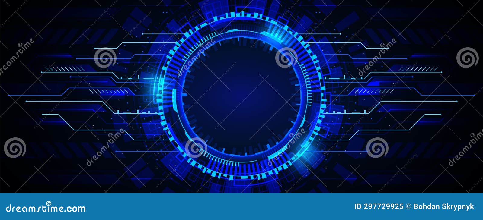 Tech Blue Cyber Futuristic Background. Stock Illustration ...