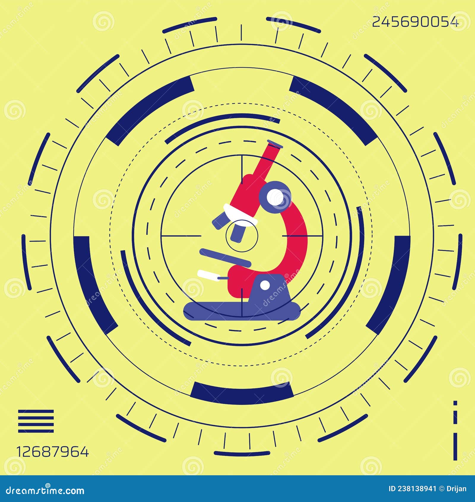 Shooting the microscope stock vector. Illustration of equipment - 238138941