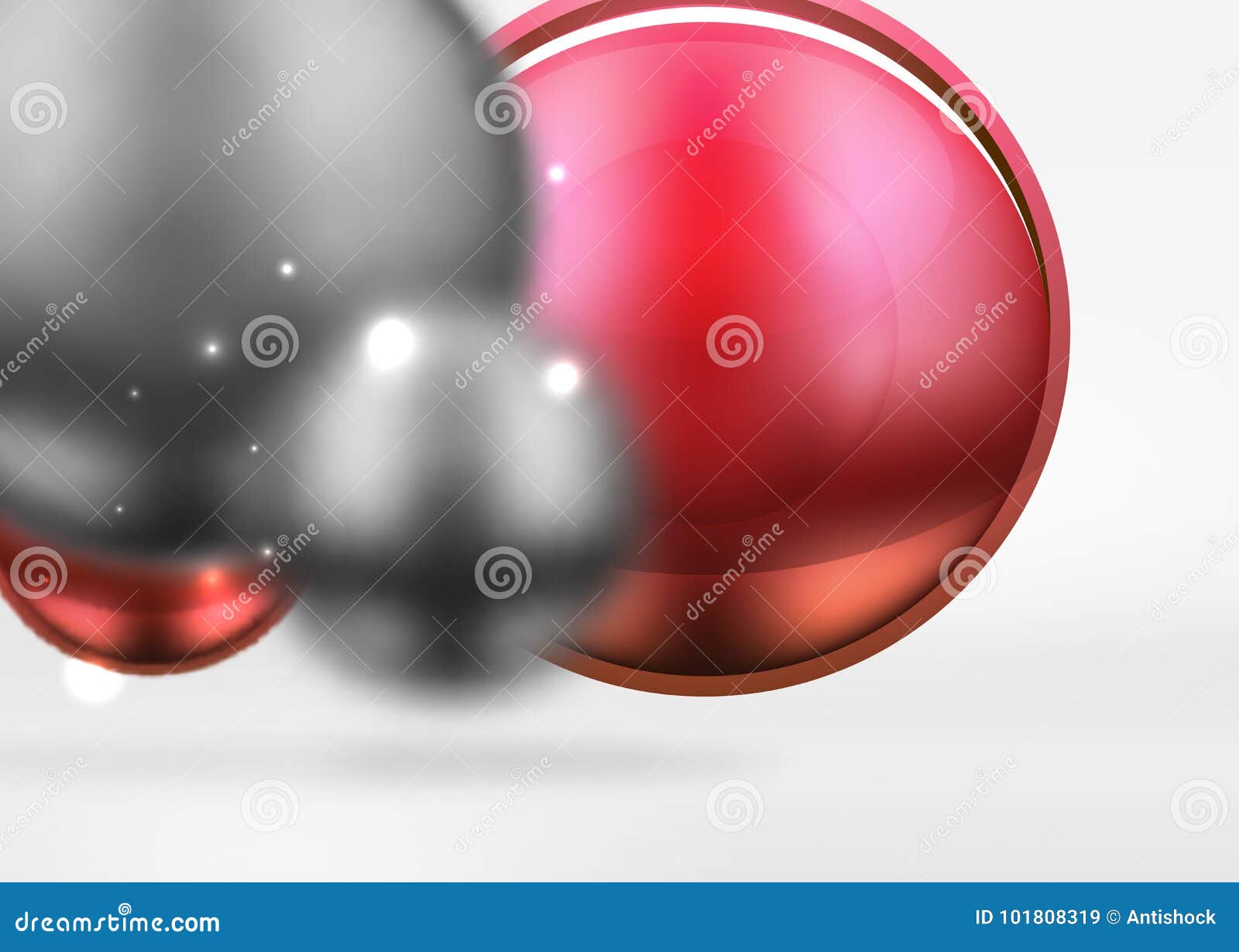 Tech Blurred Spheres and Round Circles with Glossy and Metallic Surface ...