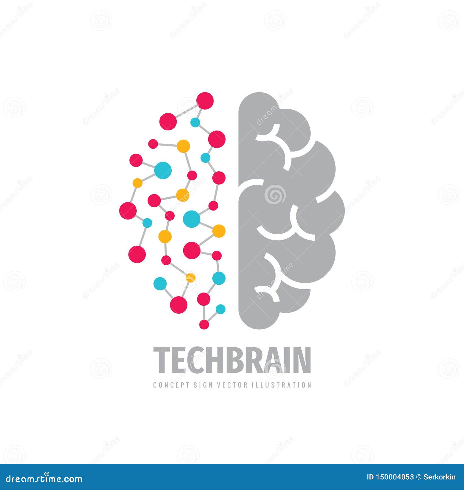 Tech Brain Logo Design. Future Technology Concept Sign. Creative Idea ...