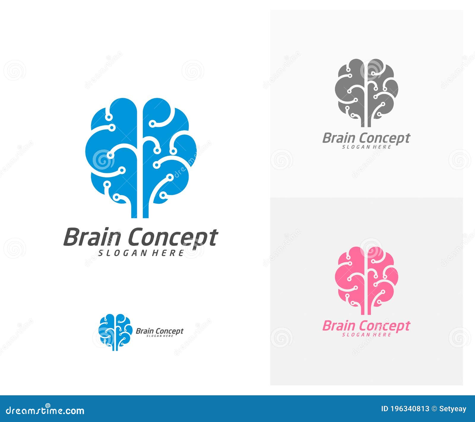 Tech Brain Logo Design Vector Template. Think Idea Concept Stock Vector ...