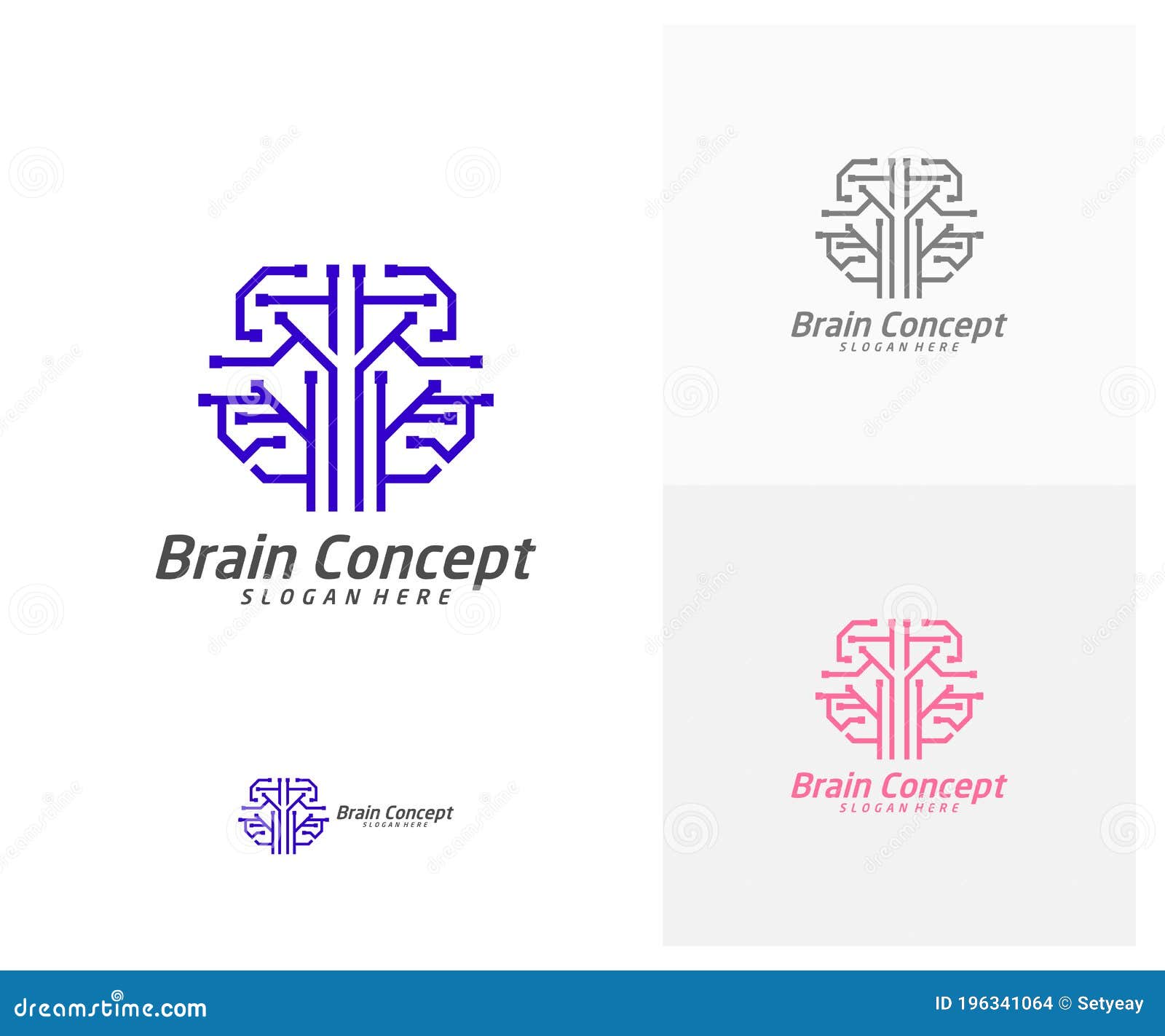 Tech Brain Logo Design Vector Template. Think Idea Concept Stock Vector ...