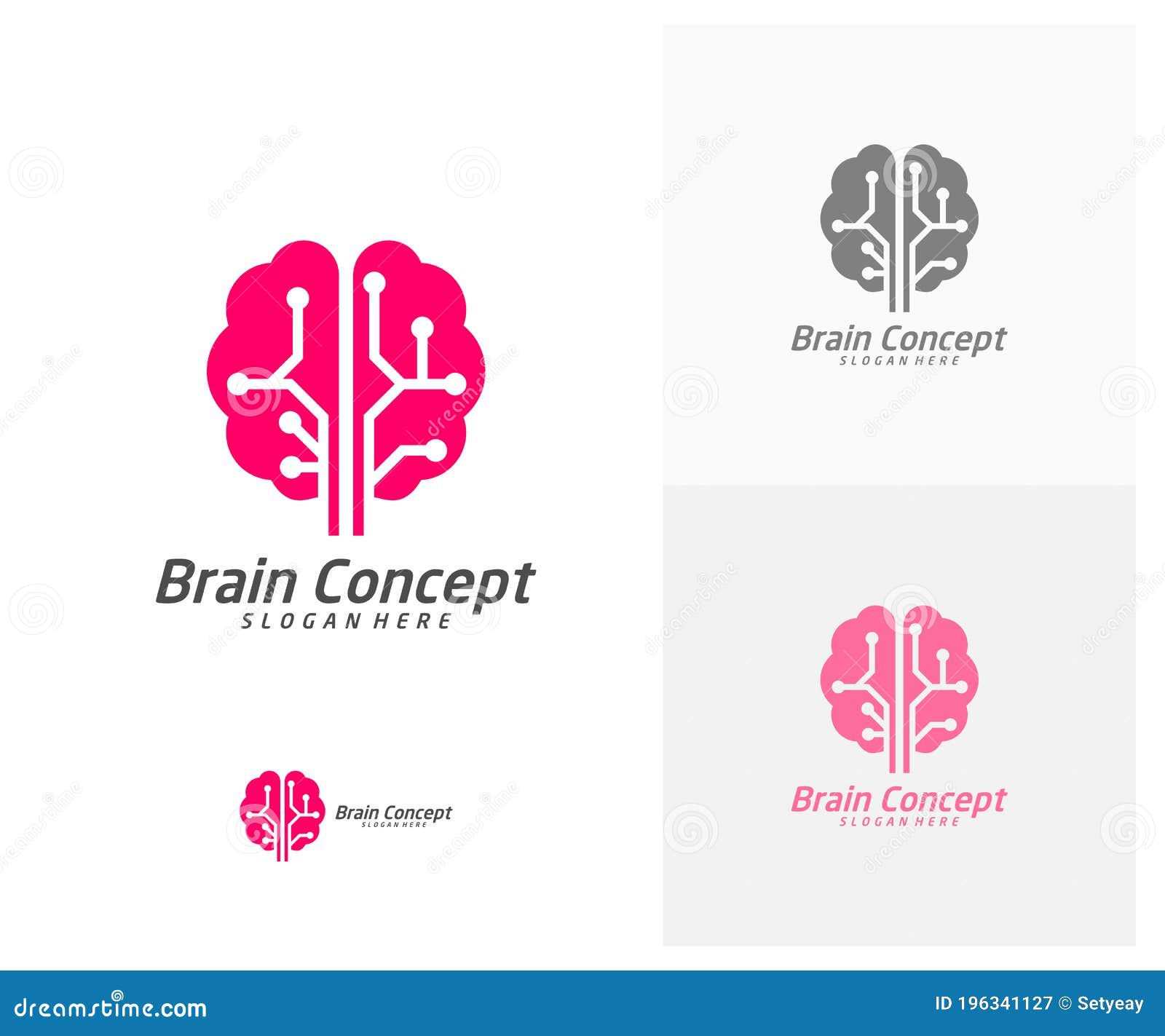 Tech Brain Logo Design Vector Template. Think Idea Concept Stock Vector ...